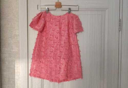 Нарядное платье для девочки, розовое, 116 122 128