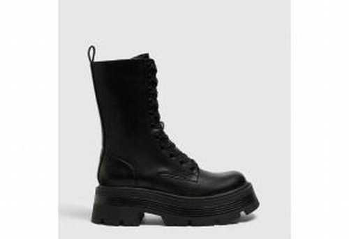 Ботильоны на платформе со шнуровкой Pull&Bear, чер