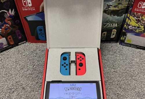 Прошитая Nintendo Switch Oled 128gb + Игры