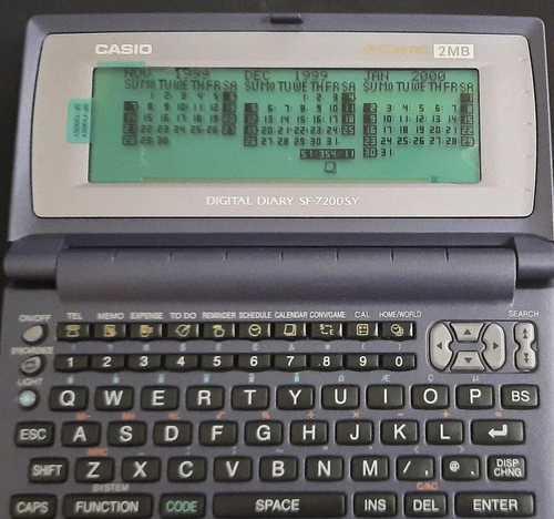 Электронная записная книжка casio SF-7200SY винтаж