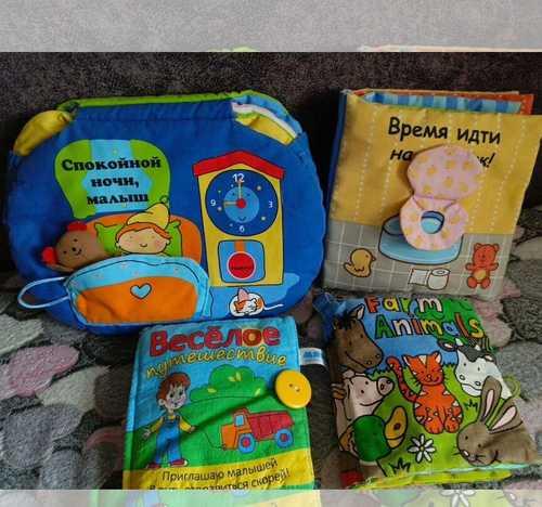 Мягкие тактильные развивающие книжки ks kids и др