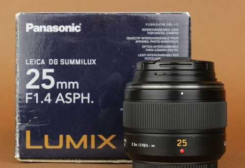 Panasonic lumix 25mm f/1.4 asph (id 44285)
