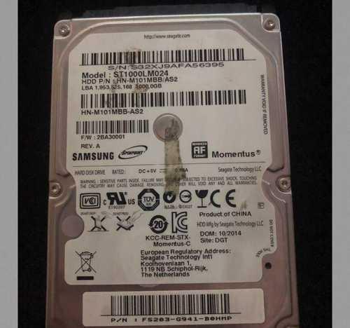 HDD для ноутбука Samsung 1TB