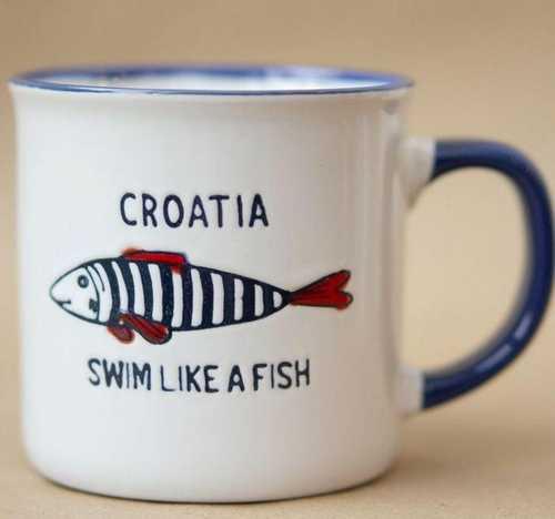 Кружка из Хорватии с морским мотивом рыба