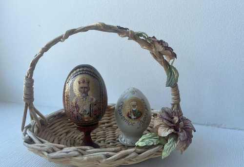 Пасхальные яйца,фарфор,дерево