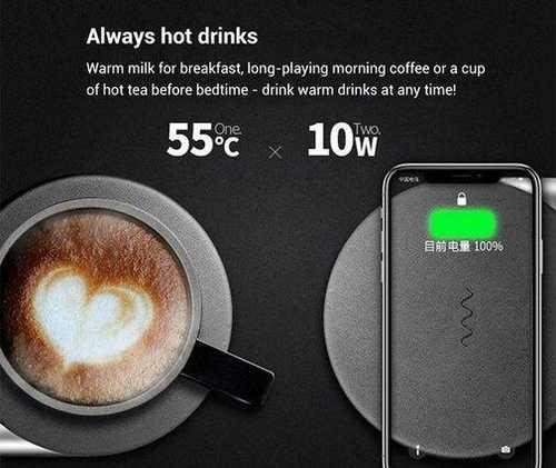 Беспроводная зарядка и чашка с подогревом Xiaomi