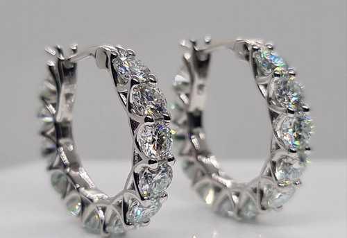Кольца- серьги с бриллиантами(муассанитами) 7,2ct