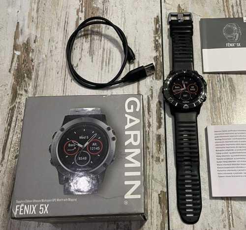 Garmin fenix 5x sapphire (полный комплект)