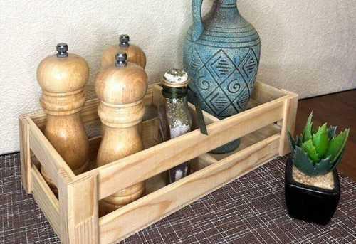 Деревянный ящик органайзер для кухни для хранения
