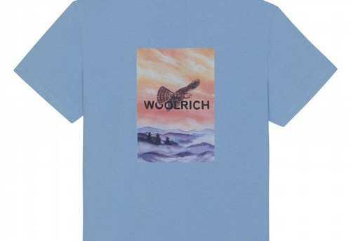 Мужская голубая хлопковая футболка Woolrich