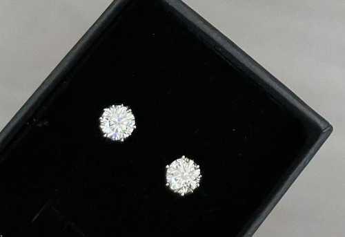 Пусеты с бриллиантами (муассанитами) 0.5ct