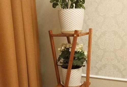 Подставка для цветов напольная деревянная