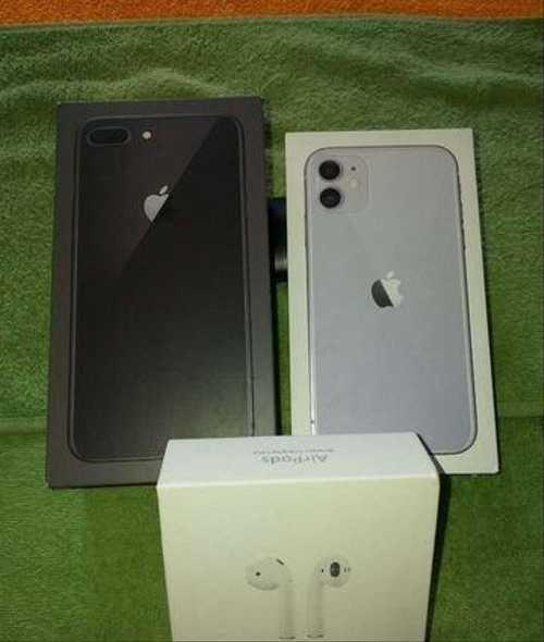 Коробка от iPhone 11 белый,8 plus чёрный