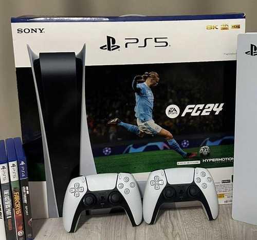 Sony playstation 5 с дисководом и играми