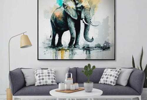 Картина маслом на холсте "Слон"