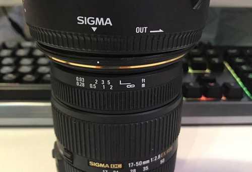 Объектив sigma 17-50 mm F 2.8 для Canon