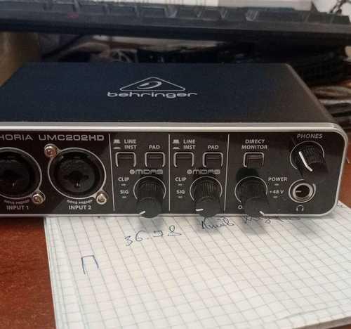 Звуковая карта behringer umc 202hd