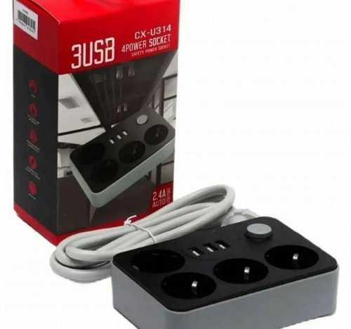 Сетевой фильтр Ldnio Power Socket 4 розетки, 3 USB