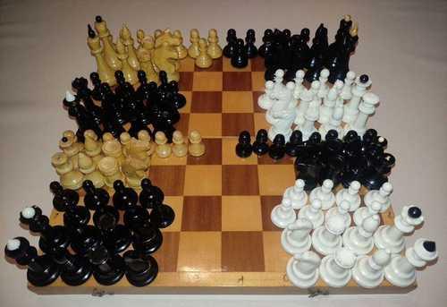 Шахматы СССР 4вида карболитовые деревянные пластик