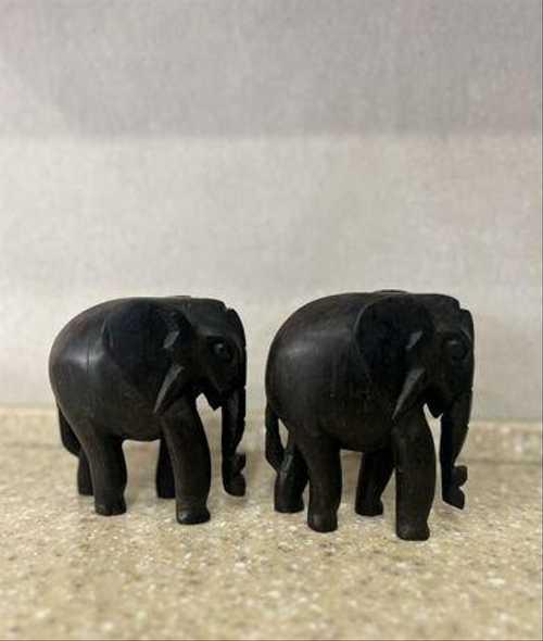 Статуэтки слоники из эбенового дерева винтаж