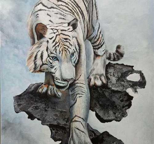 Интерьерная картина белый тигр