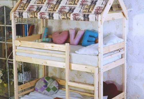 Детская кровать-домик Baby-house двухъярусная