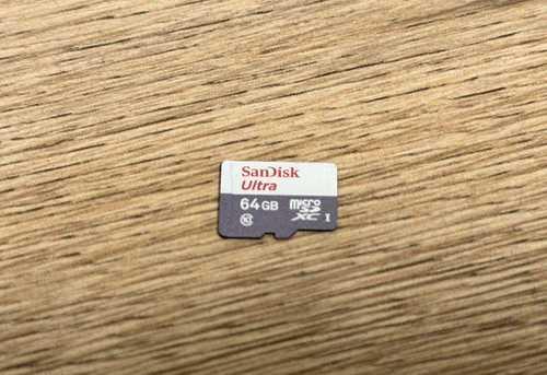 Карта памяти MicroSD 64 гб