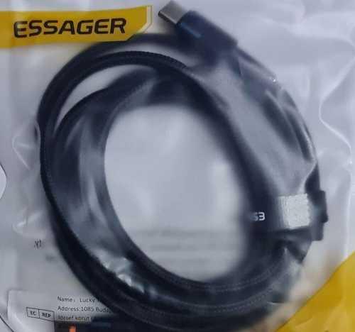 Кабель Essager 2m Type-A на Type-C до 100w