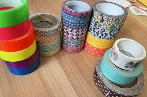 Цветной скотч, наклейки, картон для скрапбукинга