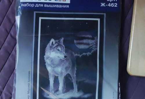 Набор для вышивания "белый волк" Пяльца в комплект