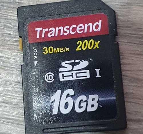 Скоростная карта памяти SD sdhc Transcend 16gb u1