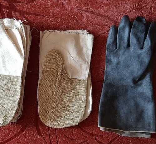 Рукавицы, перчатки резиновые рабочие