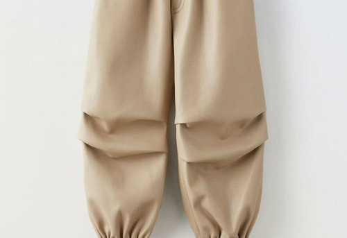 Кожаные брюки для девочки zara kids, 116