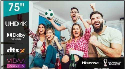 75 Телевизор Hisense 75A6BG 4K Ultra HD черный сма