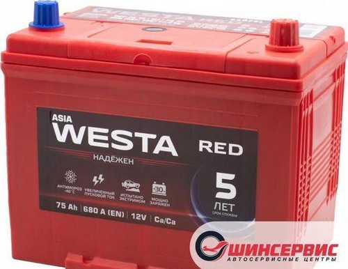 Автомобильный аккумулятор Westa red Asia 75 Ач 680