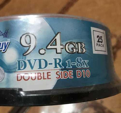 Диски dvd-R, 9,4 GB Двусторонние 25 шт