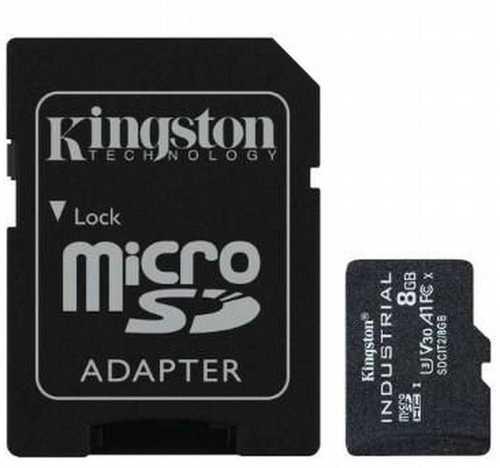 Промышленная карта памяти Micro SecureDigital 8Gb Kingston Class10 sdcit2/8GB Industrial Temperature