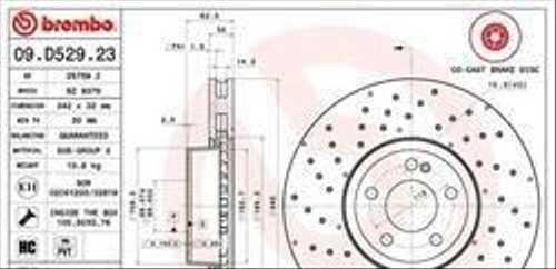 09D52923 Brembo Диск тормозной