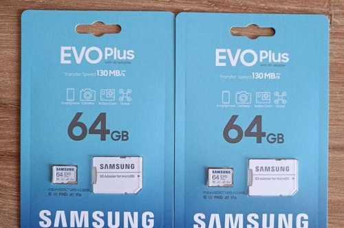 Карта памяти MicroSD samsung EVOplus 64Gb/128Gb