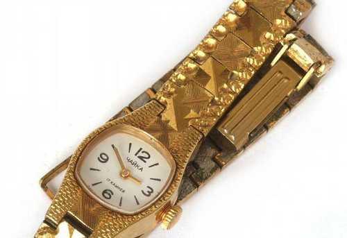 Часы женские винтажные Чайка браслет СССР 1990е