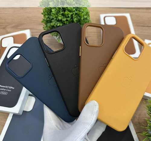 Чехол кожаный Leather Case iPhone 12/ 12 Pro