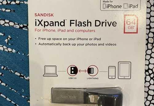Флеш-накопитель USB 3.0 64GB SanDisk Flip iXpand