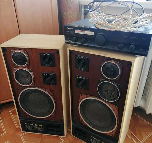 Совецкие колонки retrotehnika с усилителем pioneer