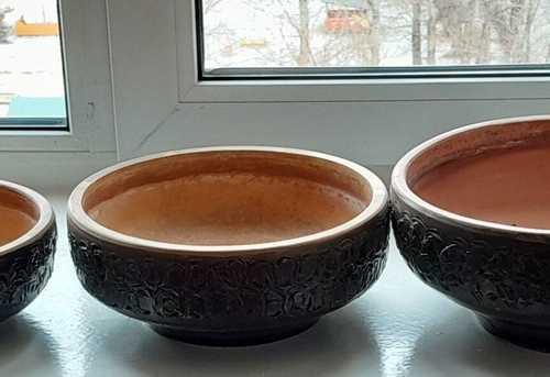 Керамические горшки и подставка металлическая
