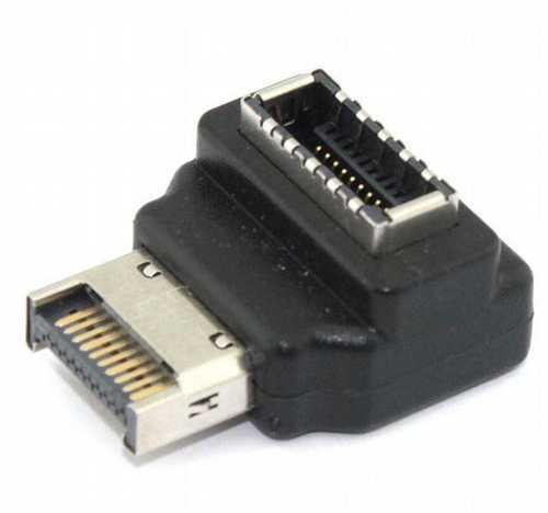 Переходник USB Type E мама-папа угловой