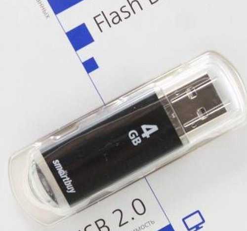 Флешка 4 гб USB SmartBuy V-Cut Black