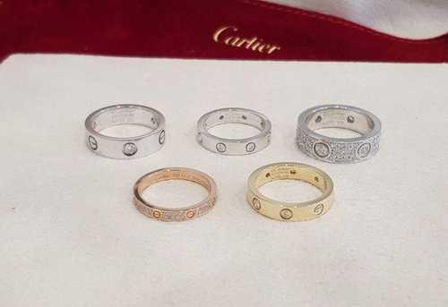 Золотое кольцо Cartier Love с бриллиантами