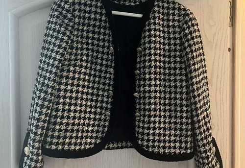 Укороченный пиджак Zara твид M