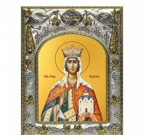 Икона складень Людмила Чешская и Ангел Хранитель 095
