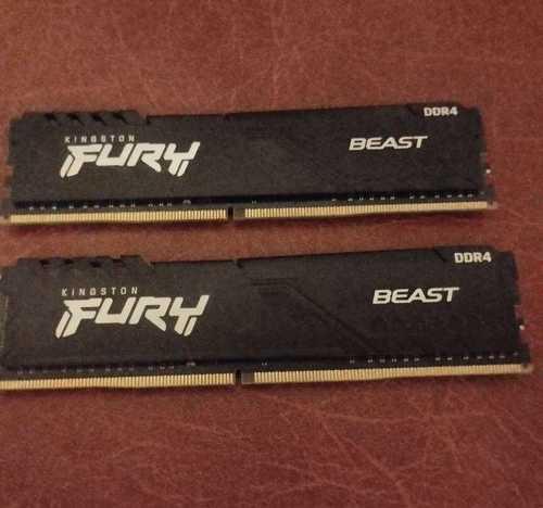 Оперативная память Kingston Fury DDR4 16gb 2X8Гб